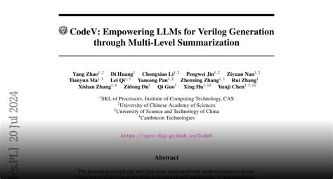 Paper Page Codev Empowering Llms For Verilog Generation Through Multi Level Summarization