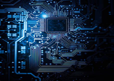 Blue Electronic Pcb Board Concept Background Circuit Board Technology Background Electronic