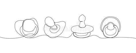 Continuous Line Drawing Pacifier Stock Illustrations 46 Continuous