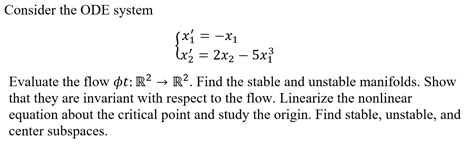 Solved Consider The Ode Systemevaluate The Flow Find Th