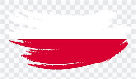폴란드 국기와 함께 그런지 브러시 스트로크 수채화 그림 깃발 포스터 국기의 배너 스타일 수채화 그리기 투명한 배경에 격리된