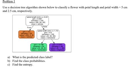 Solved Problem Use A Decision Tree Algorithm Shown Below To Chegg