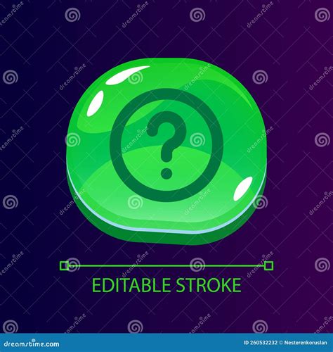 Question Answer Glossy Ui Button With Linear Icon Stock Vector Illustration Of Editable