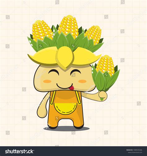 Vector Illustration Chibi Cute Corn Cartoon Stock Vector Royalty Free 1989535346 Shutterstock
