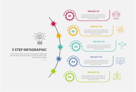 Points Template Infographic Outline Style Vector Image