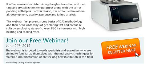 Join Our Free Webinar Learn More About Polymer Testing By Means Of Dsc