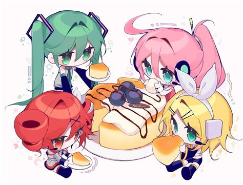 Hatsune Miku Kagamine Rin Kasane Teto Kasane Teto And Uni Vocaloid