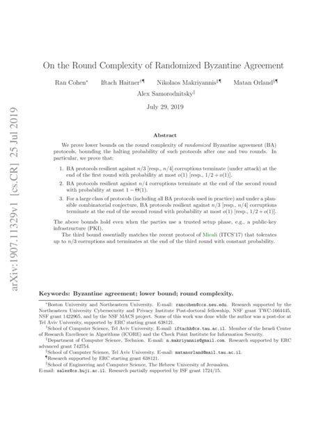 On The Round Complexity Of Randomized Byzantine Agreement Deepai