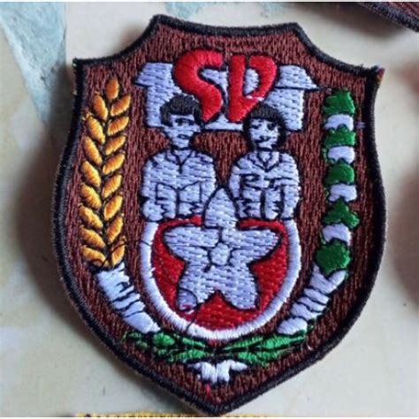 Jual Logo Bordir Sekolah Sd Smp Sma Mi Bendera Merah Putih Shopee