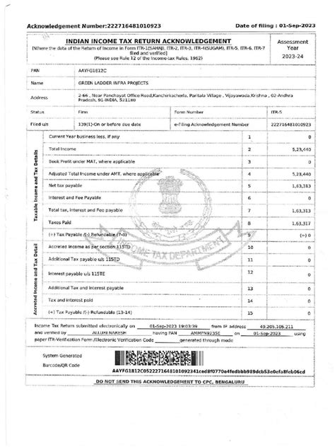 Indian Income Tax Return Acknowledgementcompressed Pdf