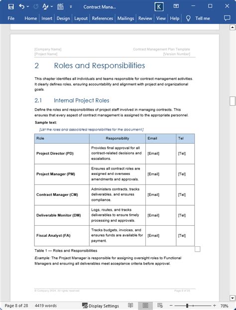 Contract Management Plan Template Klariti Template Shop