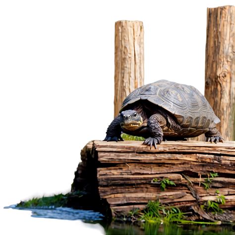 Download Snapping Turtle On Log Png 06252024
