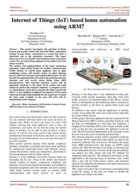 PDF Internet Of Things IoT Based Home Automation Using ARM