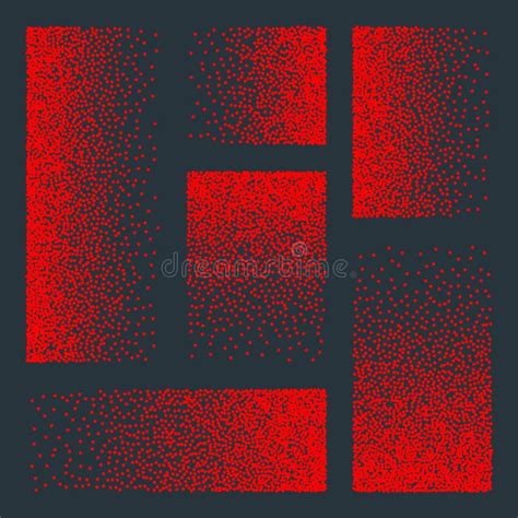 Stipple Pattern Red Dotted Rectangular Design Elements Stippling