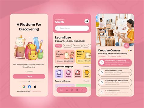 elearning app ui design app design inspiration app design elearning