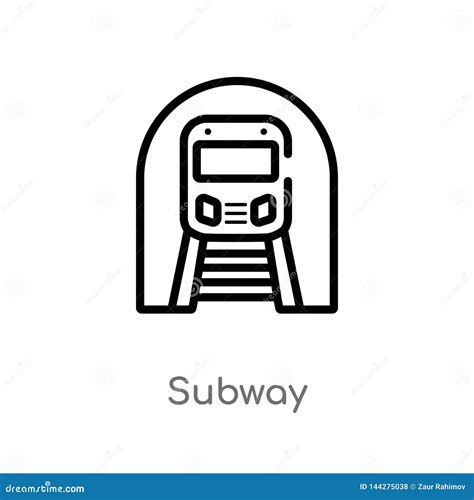Outline Subway Vector Icon Isolated Black Simple Line Element Illustration From City Elements