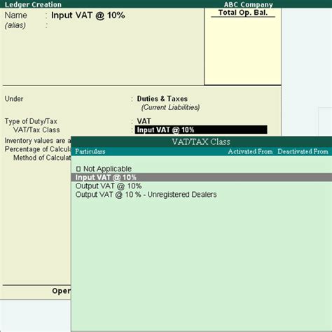 Creating A Vat Ledger