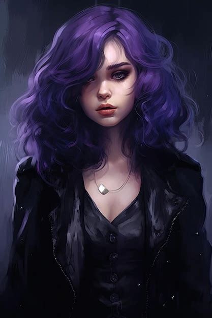 Premium Ai Image A Woman With Purple Hair