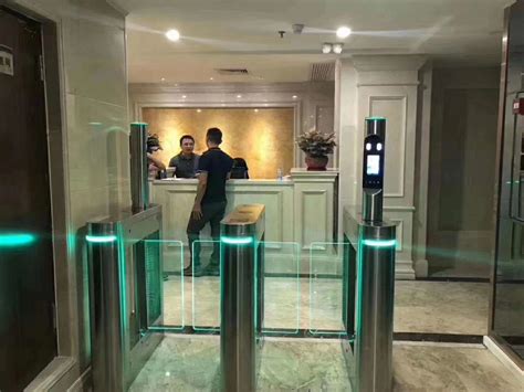 Hz Biometric Turnstile QR Code Scanner Face Recognition RFID Card Glass Swing Barrier Gate