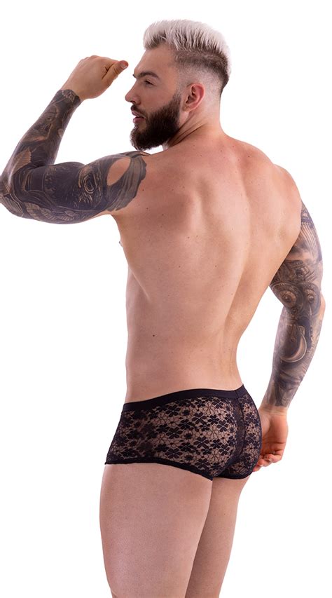 Mens Lace Booty Short Mens Floral Lace Brief