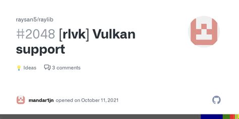 Rlvk Vulkan Support Raysan Raylib Discussion GitHub