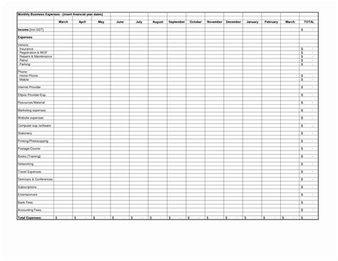 Startup Business Expenses Template Fresh Example Business Expenses With