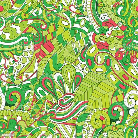 트레이서리 이음새 없는 패턴 민족별 색상화 멘디 낙서 텍스처 디자인식 벡터 꽃잎에 대한 스톡 벡터 아트 및 기타 이미지 꽃잎 나뭇가지 동쪽 Istock