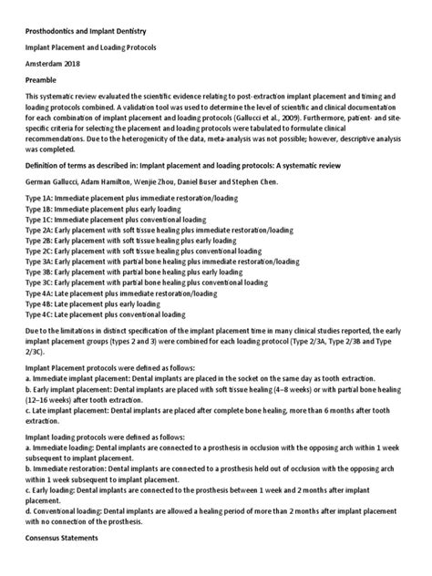 Implant Placement And Loading Protocols Pdf Dental Implant Mouth