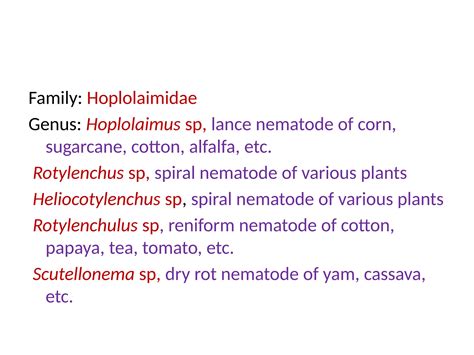 Classification Of Nematodes Varous Classes Pptx