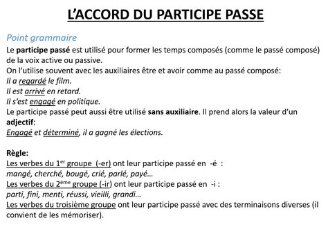 Laccord Du Participe Passé Copy
