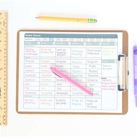 Free Weekly Student Planner Pdf