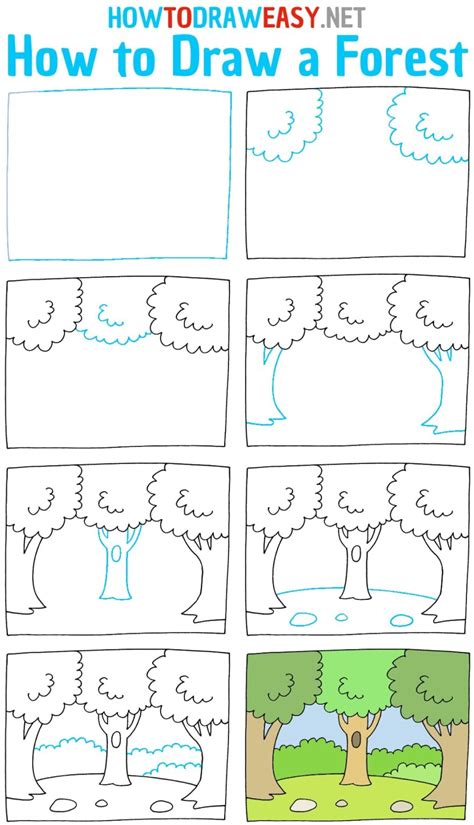How To Draw A Forest How To Draw Easy
