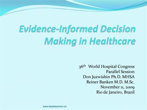 Evidence Informed Decision Making In Healthcare Ihf Pdf