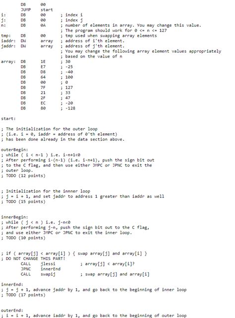 Solved Complete The Given Nscpu Assembly Program Template