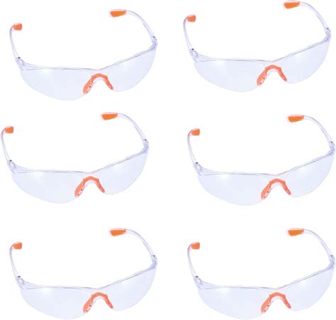 Nudfsy 6 Pcs Safety Goggles Eyewear Safety Specs Clear Eye Protection