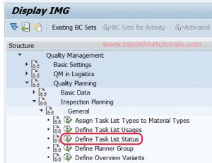 How To Define Task List Status In SAP QM SAP Hana QM SAP Tutorials