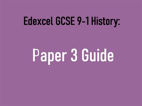 Edexcel Gcse 9 1 Paper 3 Guide Notes Teaching Resources