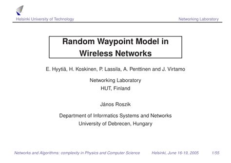Pdf Random Waypoint Model In Wireless Networks