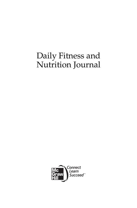 Daily Fitness Journal Template At Brianna Rocher Blog