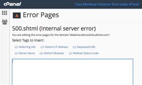Cara Membuat Halaman Error Pada Cpanel Idcloudhost