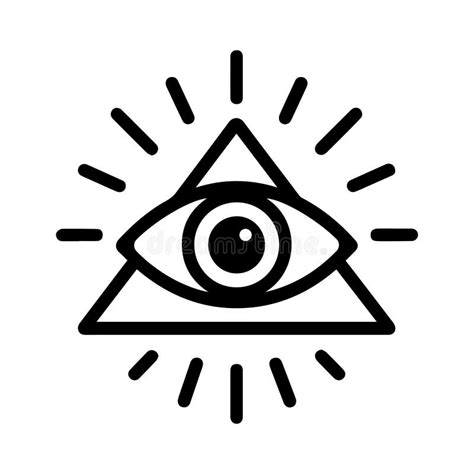 Mystic All Seeing Eye Triangle With Rays Symbol Awareness Spirituality Stock Illustration