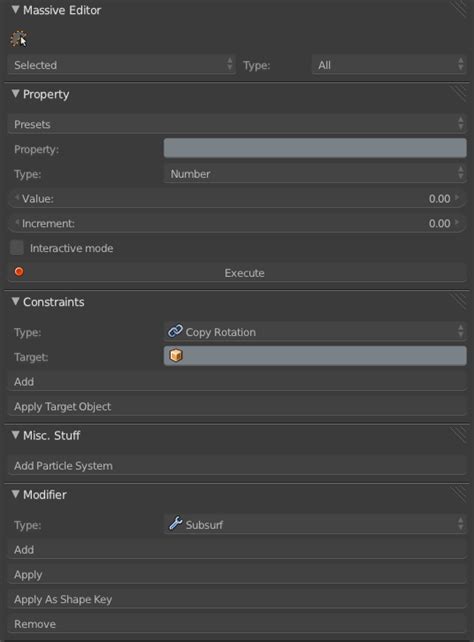 Addon Massive Editor Edit Objects Add Modifier On Multiple Objects Released Scripts And