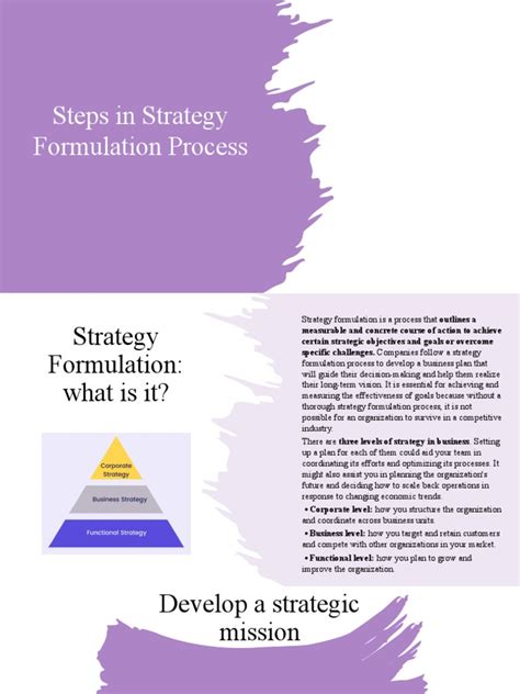 Steps In Strategy Formulation Process Pdf Strategic Management Goal