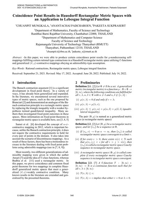 Pdf Coincidence Point Results In Hausdorff Rectangular Metric Spaces With An Application To