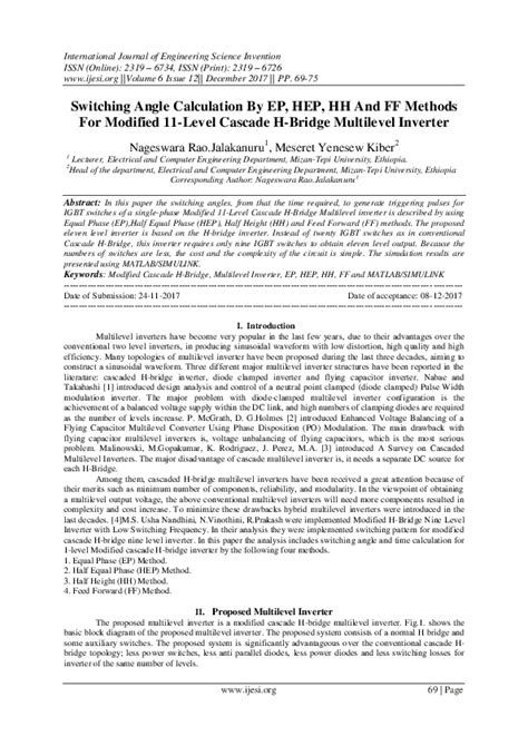 Pdf Switching Angle Calculation By Ep Hep Hh And Ff Methods For