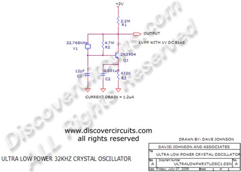 ultra low power 32khz crystal oscillator oscillator circuit signal