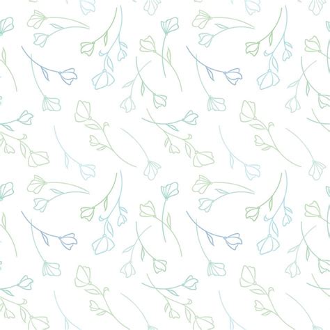 귀여운 낙서 꽃 원활한 반복 패턴 벡터 배경 프리미엄 벡터