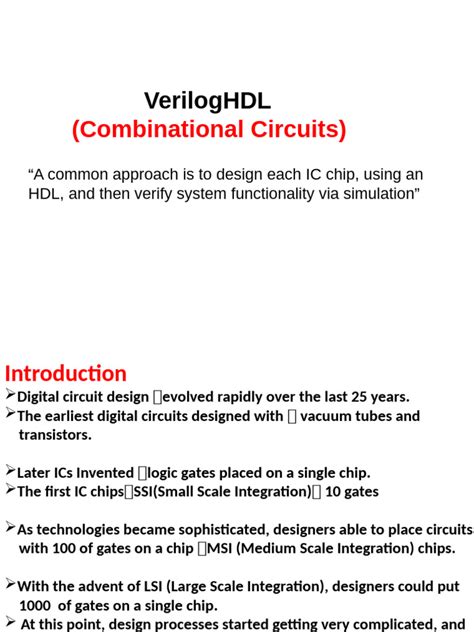 Verilogpptx1 Pdf Hardware Description Language Integrated Circuit
