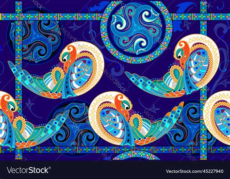 Seamless Pattern Ornament Abstract Background Vector Image