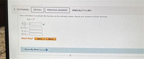 solved jse a calculator to evaluate the function at the
